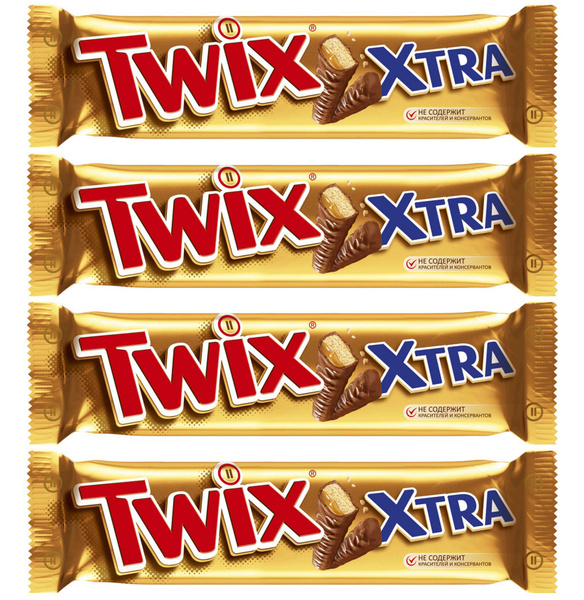 Шоколадный Батончик Twix Xtra Шоколадный С Печеньем И Карамелью, 4 шт по 82 г - купить с ...