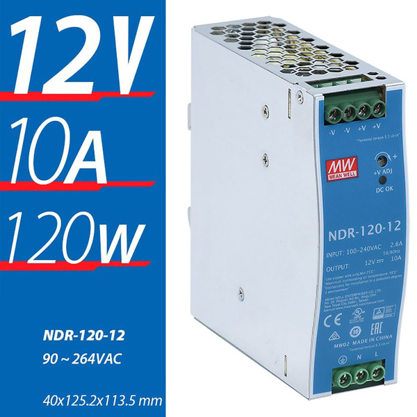 Модуль регулятора напряжения постоянного тока NDR-120-12 Mingwei rail transformer 12V 10A 120W ...