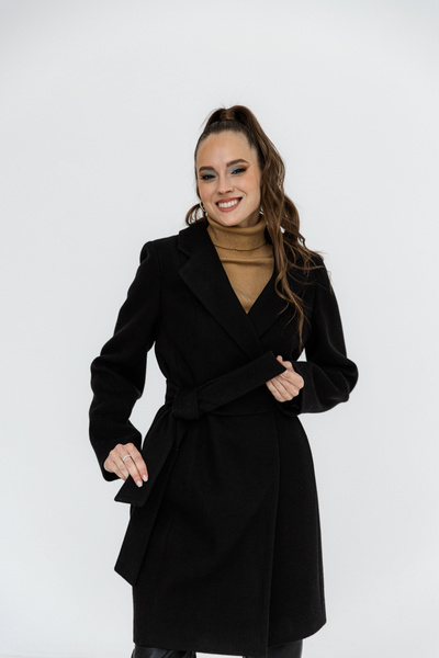 Пальто Fancy Code Демисезон размер 50 цвет черный черный матовый Драп купить по выгодной