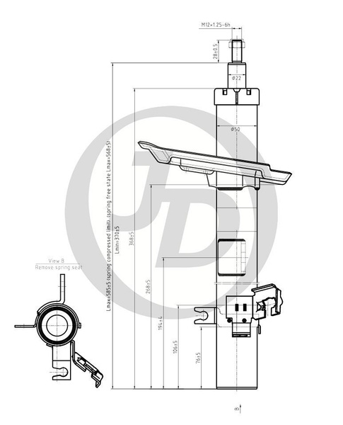 Стойка газомасляная передняя правая /3340172/ Ниссан NI Qashqai II ...