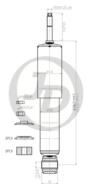 Амортизатор масляный передний /443238/ Ниссан NISSAN NAVARA (D22_) 3.0 ...