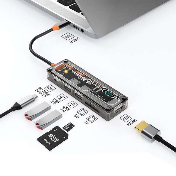Переходник USB HUB / Разветвитель 6 в 1 COTECi Cyberpunk Style (HDMI ...