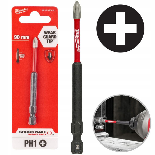 Бита Milwaukee SHOCKWAVE PZ3 150мм, 1/4", 90 мм - купить по низким ...