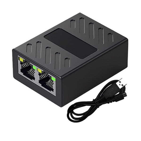 Сетевой разветвитель RJ45 комплект из 1-х штук для интернет кабеля CAT6 ...