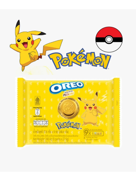 ОРЕО PIKACHU EDITION с коллекционной карточкой. Печенье банановое POKEMON x OREO 248 гр ...