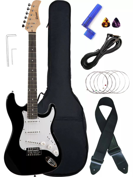 Terris Электрогитара TST-39 Pack_Чёрный 6-струнная, корпус Липа 39" - купить с доставкой по ...