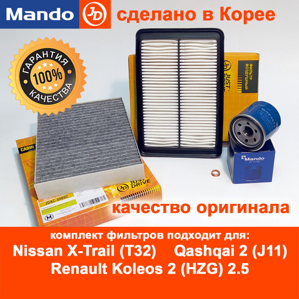 Комплект фильтров для ТО Nissan Qashqai 2 (J11), Nissan X-Trail (T32 ...