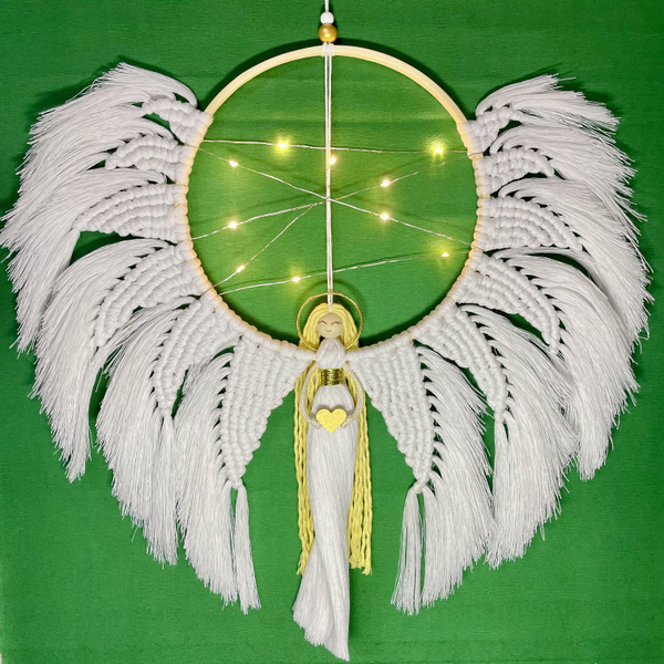 Украшение подвесное интерьерное макраме ангел купить по доступным ценам в интернет магазине