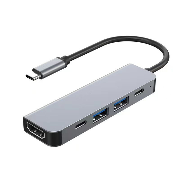 Переходник USB HUB 5в1. USB разветвитель, type c hdmi, док станция type ...