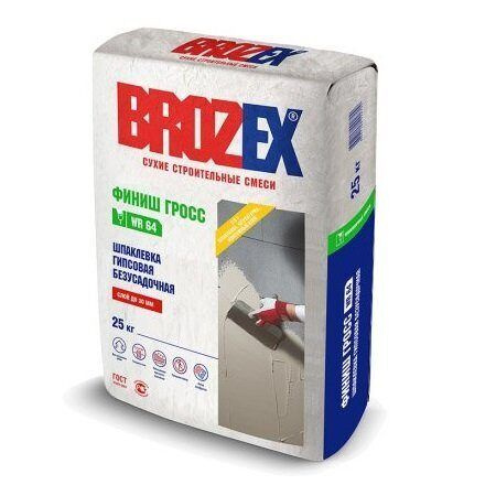 Шпаклевка гипсовая безусадочная BROZEX WR 64 ГРОСС УНИВЕРСАЛ, 25кг ...