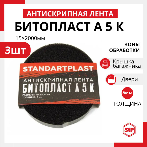 Шумоизоляция Бипласт 5 К 15*2000 (рулончики) 3 шт. - купить по выгодной ...