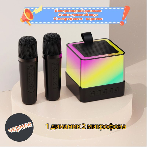 Портативная КАРАОКЕ система, колонка с двумя микрофонами Подарки для ...