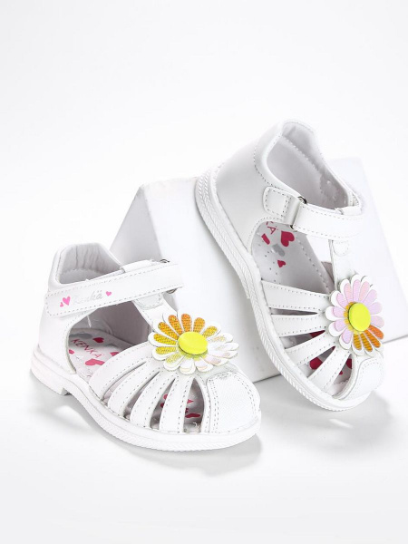 Сандалии Девочки KENKA, размер 27 Искусственная кожа Без каблука Закрытый нос, Анатомическая ...