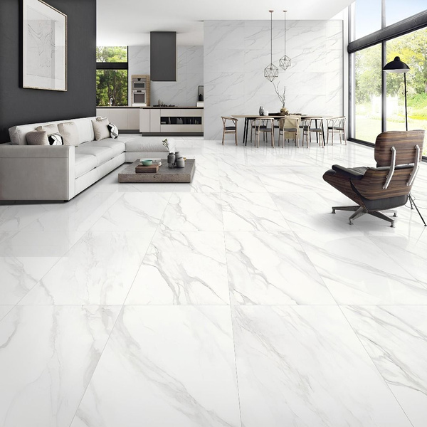 Плитка керамическая Calacatta 120 см x 60 см, белый - купить плитку по ...