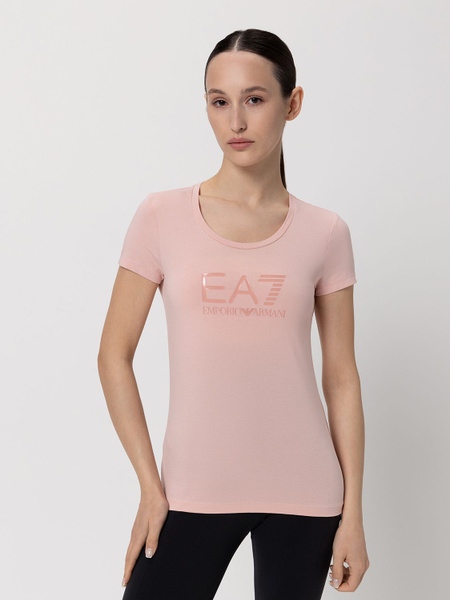 Футболка EA7, размер 46, 48, цвет светло-розовый, 95% Хлопок, 5% Эластан - купить по выгодной ...