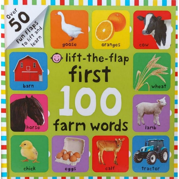 Lift-The-Flap First 100 Farm Words первые сто английских слов про ферму ...