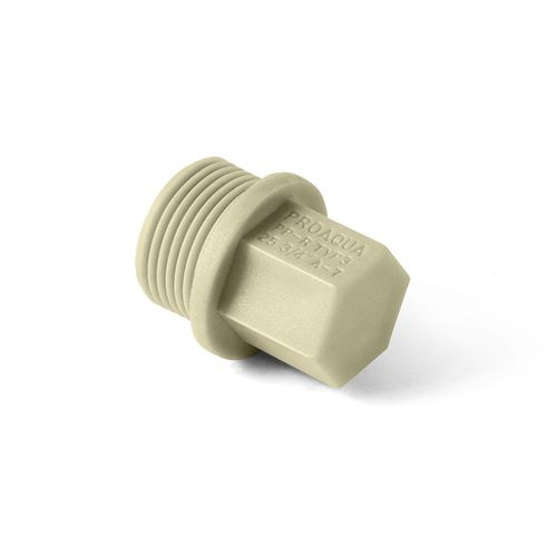 PP-R Заглушка резьбовая 3/4 наружная резьба PRO AQUA / серый(3 шт), PAQ ...