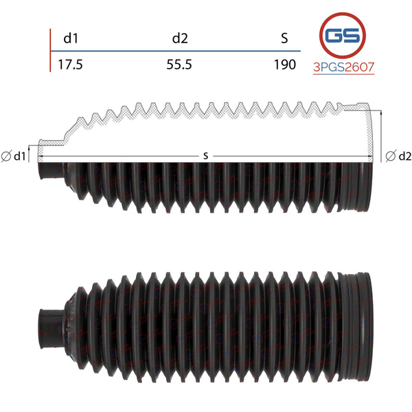 Пыльник рулевой рейки Ford Mondeo 2014- (5253030 31429233) - GS арт ...