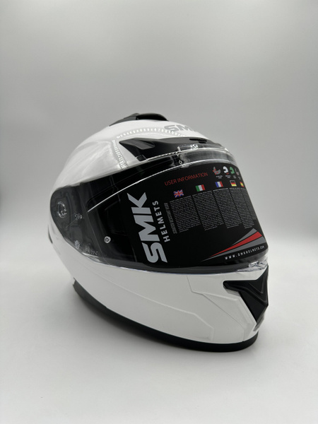 SMK HELMETS Мотошлем цвет: белый, размер: M - купить с доставкой по ...