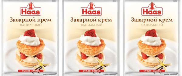 Haas Крем заварной ванильный, 100 г, 3 уп - купить с доставкой по ...