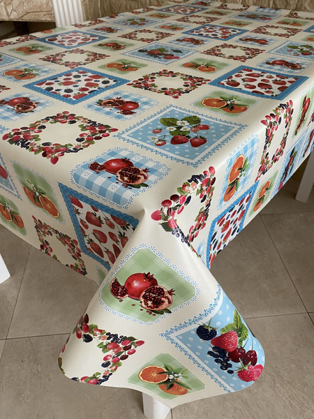 Скатерть клеенка на стол в кухню L'CADESI FLORISTA, размер 130х165 см ...