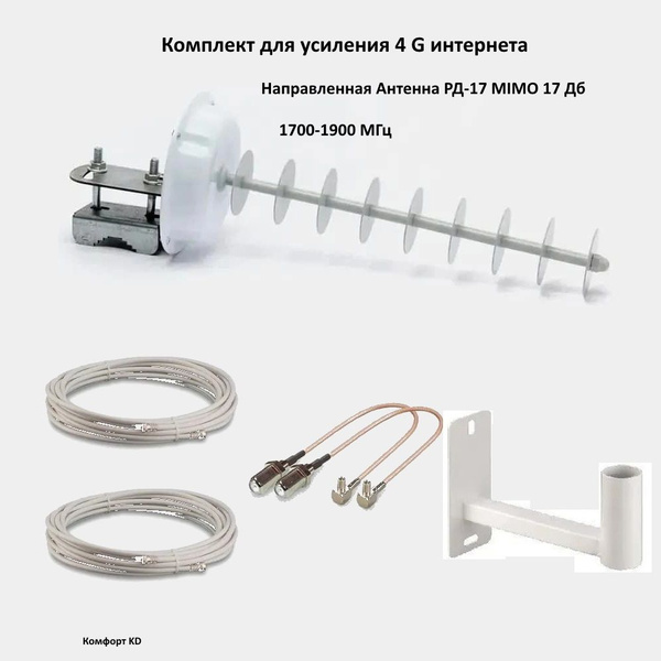 Комплект усиления интернета для модемов и роутеров. Мощная Антенна LTE ...