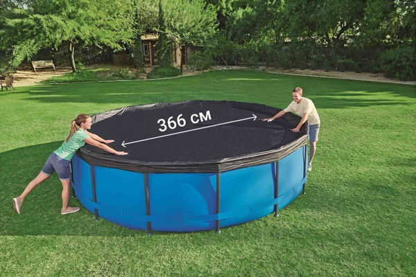 Тент укрывной для бассейна из ПВХ 366x366 см цвет черный купить по ...