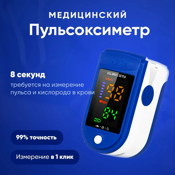 Пульсоксиметр на палец с дисплеем / Прибор для измерения уровня ...