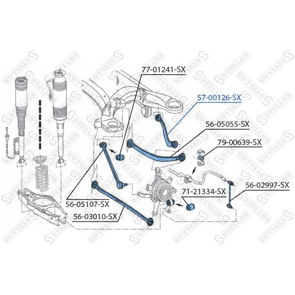 Рычаг задней подвески передний верхний mb w220 all 98- STELLOX 57-00126 ...