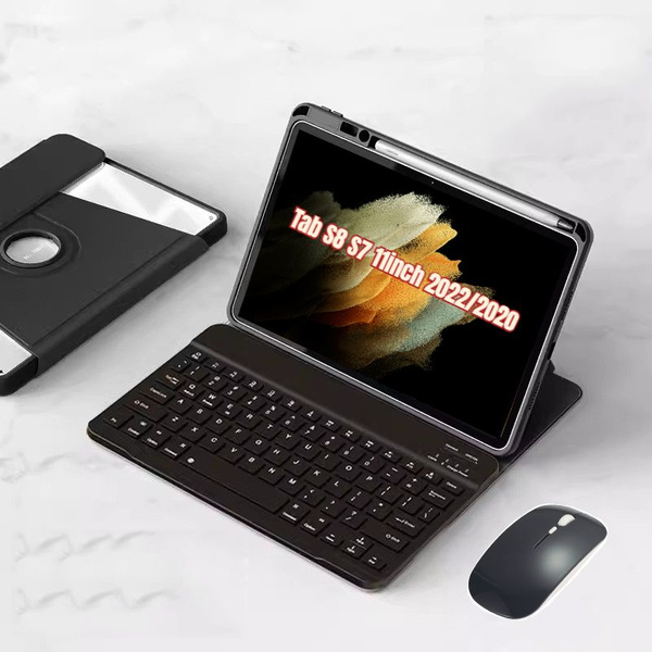 Вращающийся на 360 чехол-клавиатура для Samsung Galaxy Tab S8 S7 11 ...