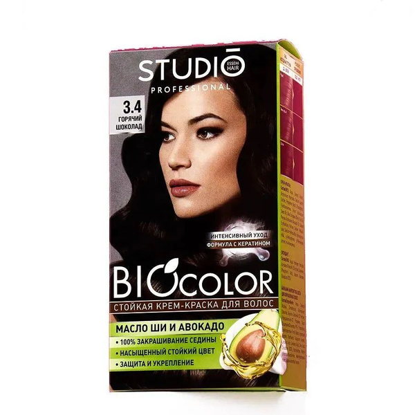 Studio Professional Essem Hair Краска-Крем BICOLOR 3.4 горький шоколад ...