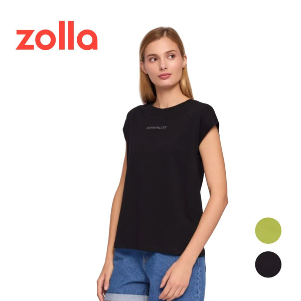 Футболка Zolla, размер 44, цвет черный, 100% Хлопок - купить по выгодной цене в интернет ...