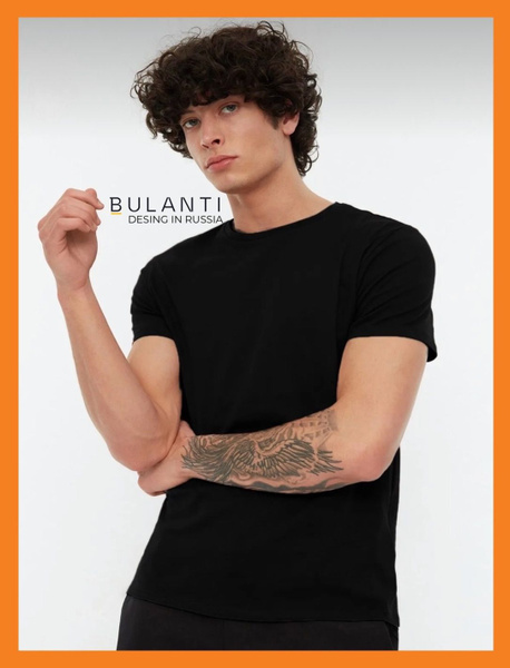 Футболка BULANTI, размер 46, 50, цвет черный, PREMIUM хлопок 100% ...