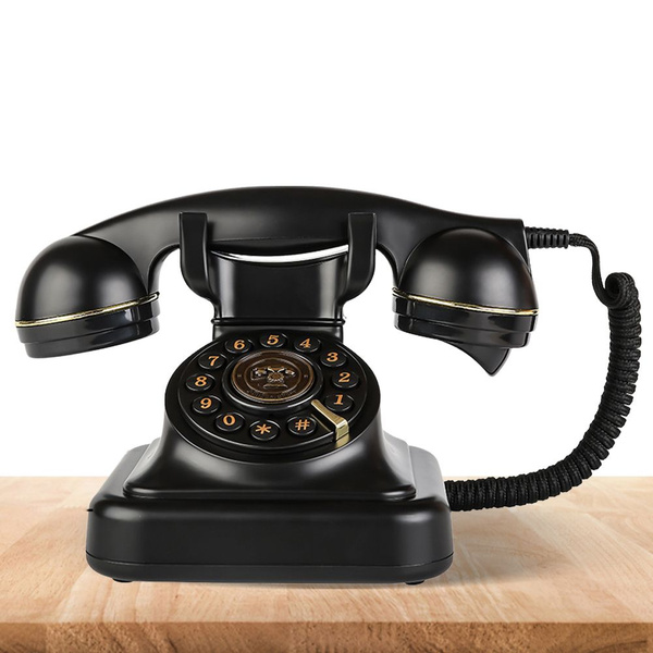 Стационарный телефон в стиле ретро с управлением звонком, проводной ...