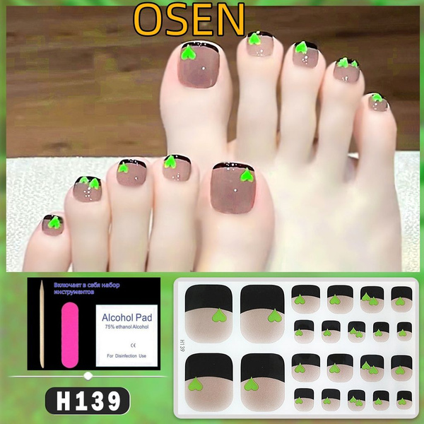 OSEN-Наклейки-пленки для лака для ногтей с милым и свежим дизайном, без подсветки, а в наборе ...