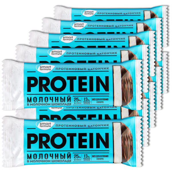 Батончик протеиновый PROTEIN молочный в молочном шоколаде Smart Formula ...