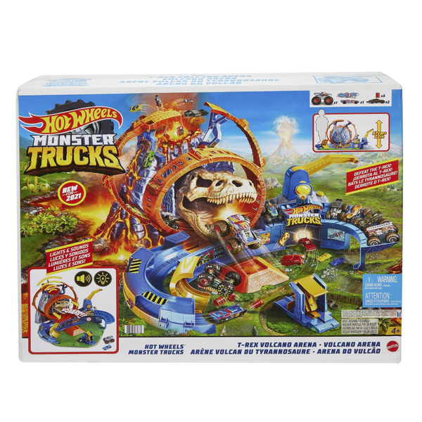 Mattel Hot Wheels Monster Trucks T-Rex Volcano Arena / Игровой набор с ...