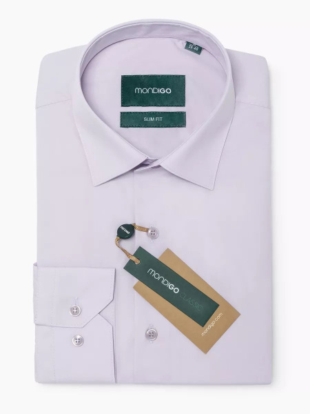 Рубашка Мужской Mondigo перламутровый, жемчужный серый Длинный Хлопок, Полиэстер Воротник ...