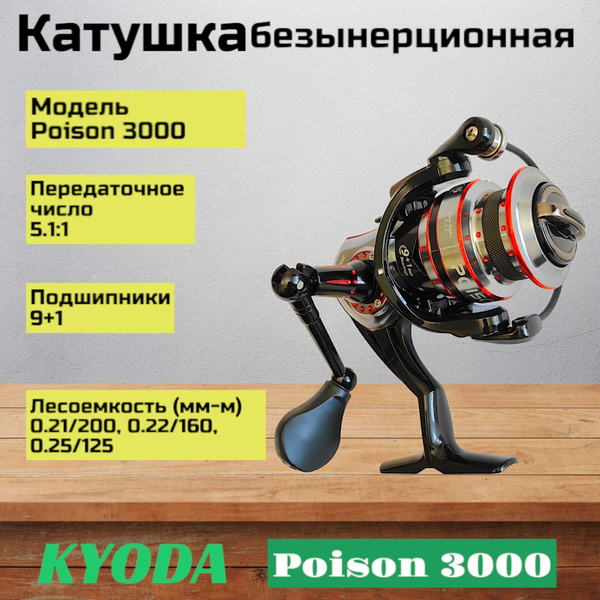 Катушка KYODA Poison, Безынерционная, 3000, Передний фрикцион купить c ...