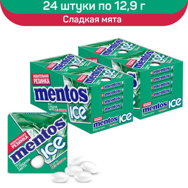 Жевательная резинка Mentos ICE, сладкая мята, 24 шт х 12,9 г - купить с ...