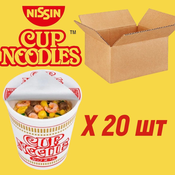 Лапша с креветкой CUP NOODLE 78 гр * 20шт Nissin Япония. Коробка ...