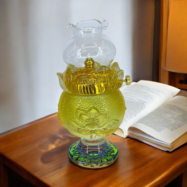 Лампада настольная 16,7 см стекло купить c доставкой на OZON по низкой ...