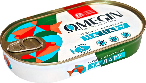 Сардины OMEGIN на пару, с каперсами, 175г - купить с доставкой по ...