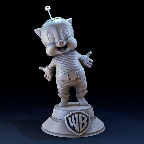 Фигурка porky pig wb (не окрашенная - серого цвета, сборная из частей ...