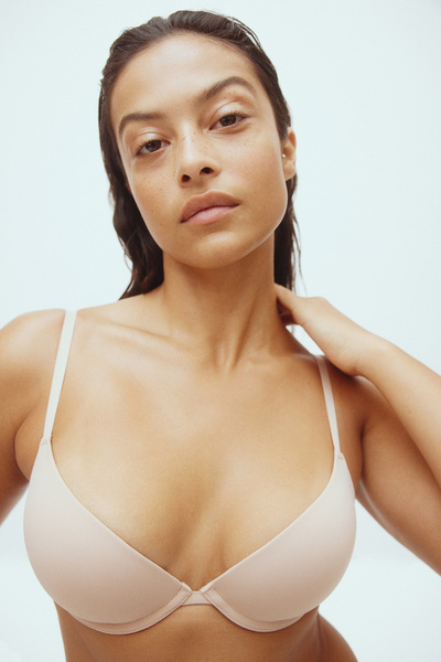 Бюстгальтер Женский H&M, размер 75B бежевый Полиамид, Полиэстер Без застежки купить c доставкой ...