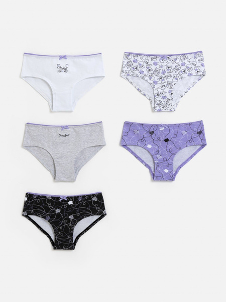 Комплект трусов Девочки Acoola боксеры Трикотаж лавандовый, белый, размер 98, 104 Китай ...