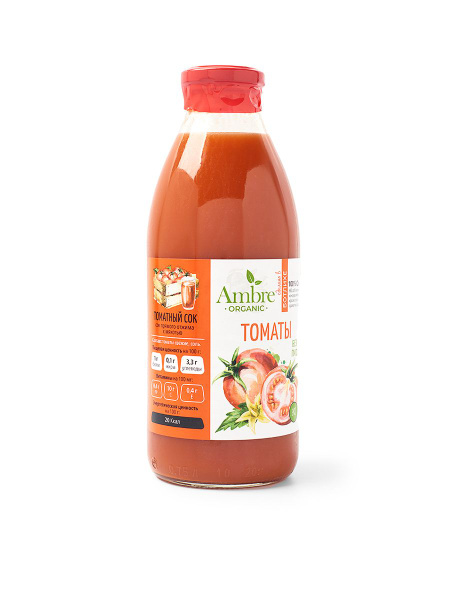 Сок прямого отжима Ambre Томатный с мякотью 0.75 л, Россия - купить с ...