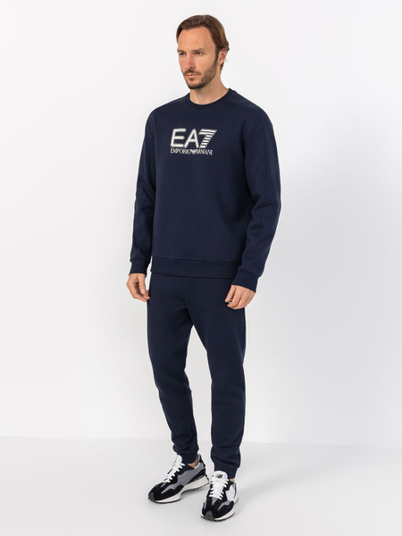 Комплект одежды Мужской EA7 Повседневный темно-синий, размер 54, 56 Хлопок, Полиэстер Камбоджа ...