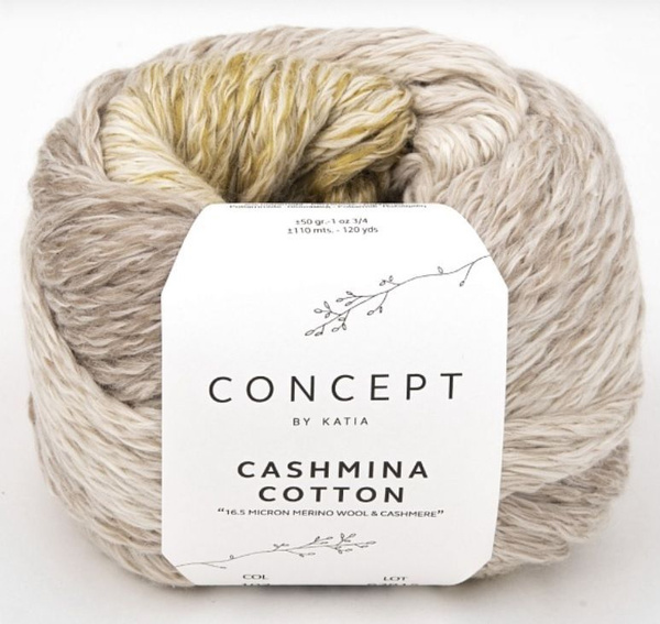 Пряжа с кашемиром KATIA "Cashmina Cotton (47% хлопок, 37% шерсть, 10% ...