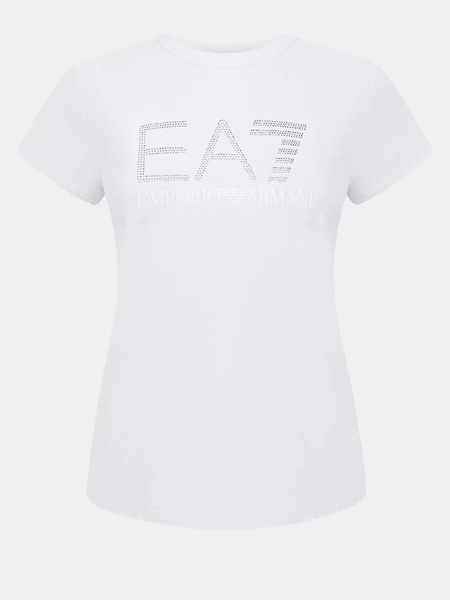 Футболка EA7, размер 44, 46, цвет белый, хлопок 95%, эластан 5% - купить по выгодной цене в ...
